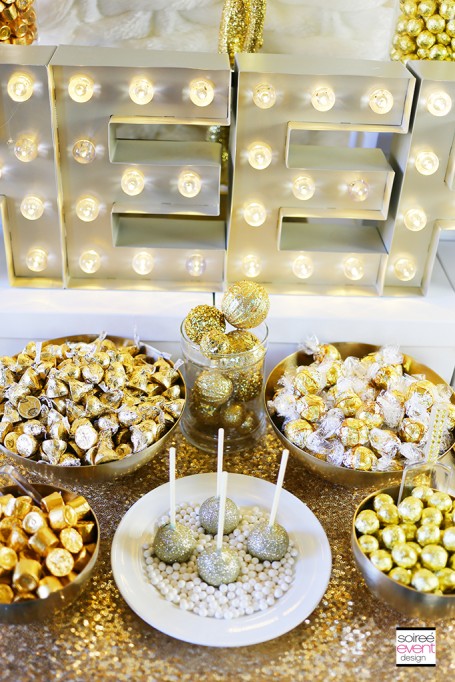 THE GOLD TREND: How to Set Up a Holiday Gold Candy Table! - Soiree ...