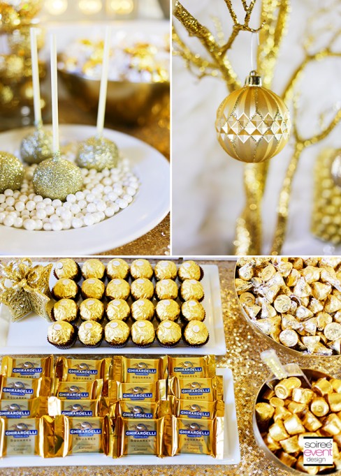 THE GOLD TREND: How to Set Up a Holiday Gold Candy Table! - Soiree ...