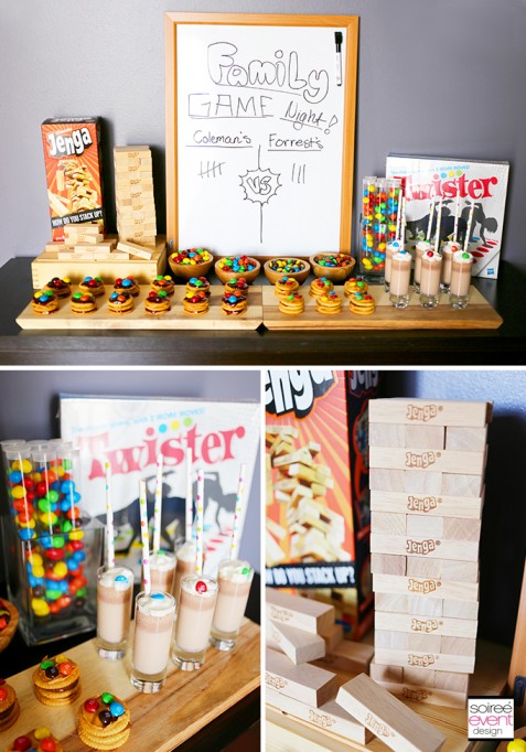 Host a Family Game Night In Party with Yummy Snacks! - Soiree Event Design
